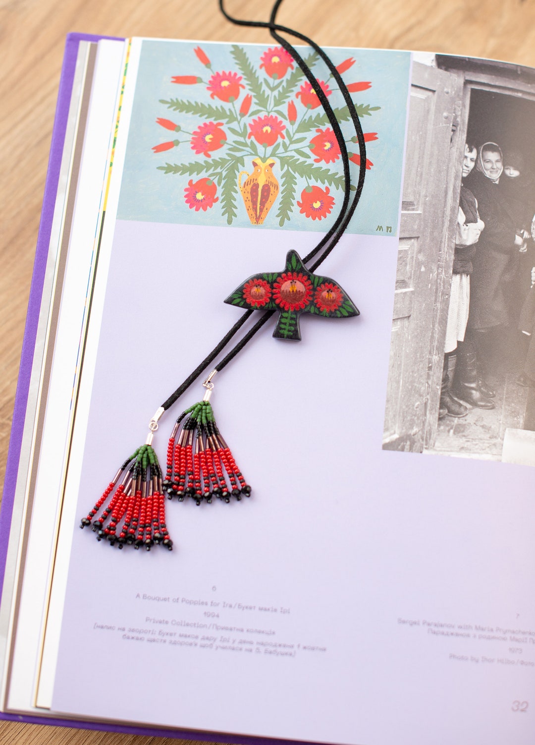 Maria Prymachenko Dove Necklace, Ceramic Dove, Dove Pendant Necklace ...