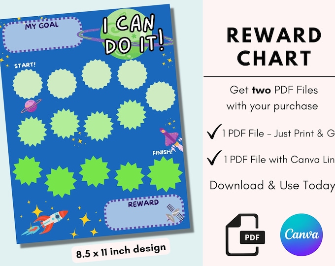 Behavior Chart Printable, Sticker Chart Printable, Reward Chart for ...