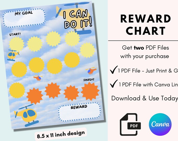 Behavior Chart Printable, Sticker Chart Printable, Reward Chart for ...