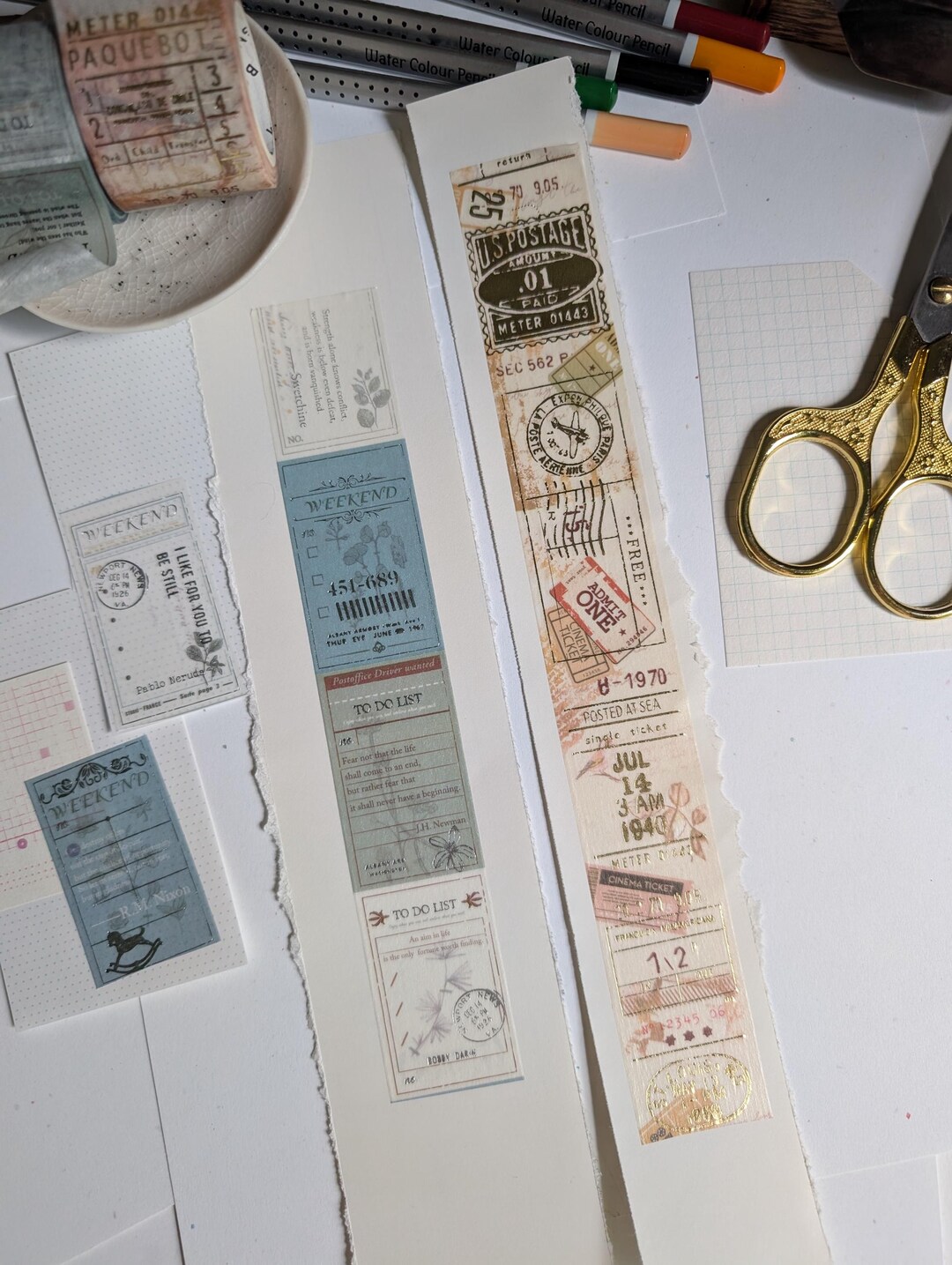 Botanical Poem Washi Tape: Gold Foil Detailing, 30mm - Etsy