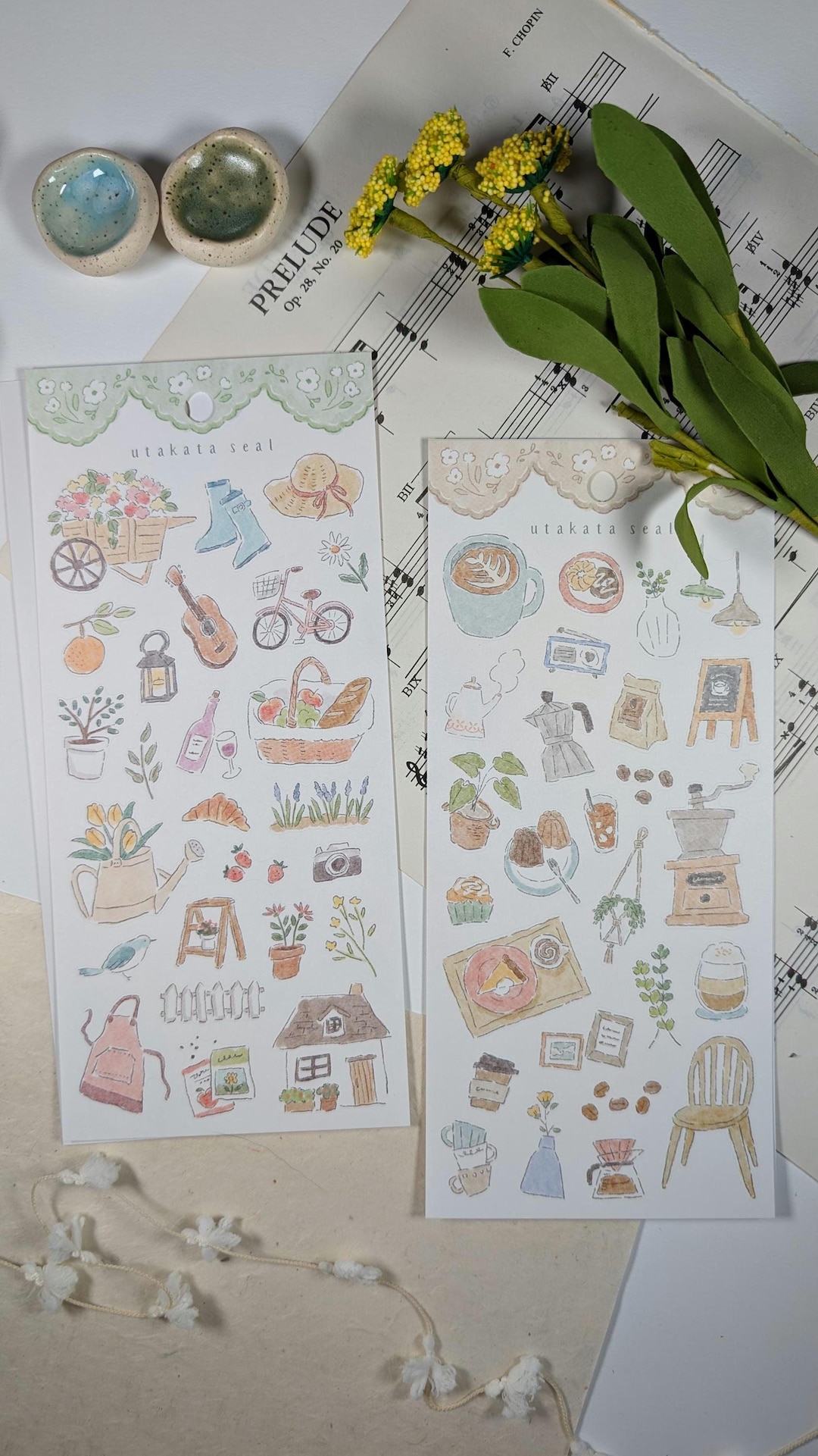 Mindwave Utakata Seal Sticker Sheet L Stickers for Journaling L Planner ...