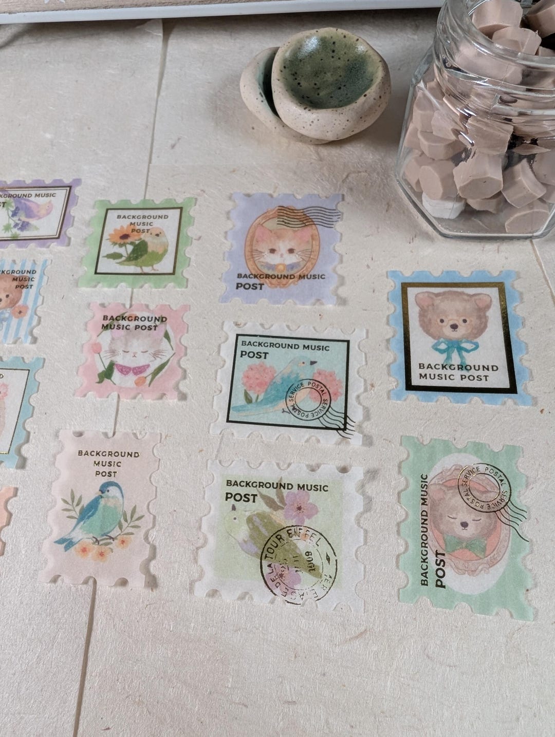 BGM Stamp Style Animal Stickers: Gold Foil Flake Stickers - Etsy