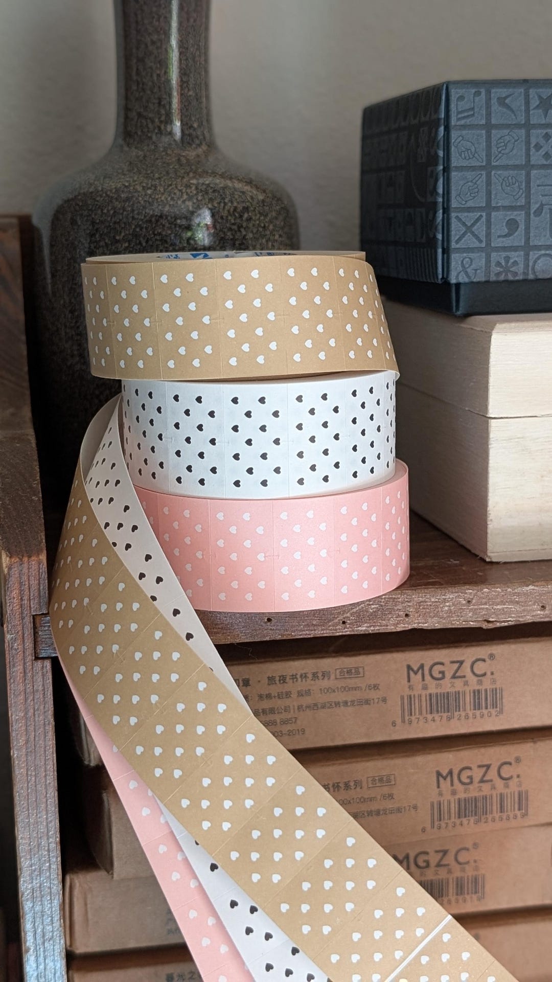Washi Label Stickers: Forme, Pink, Black, Latte - 1000 Pc Roll - Etsy
