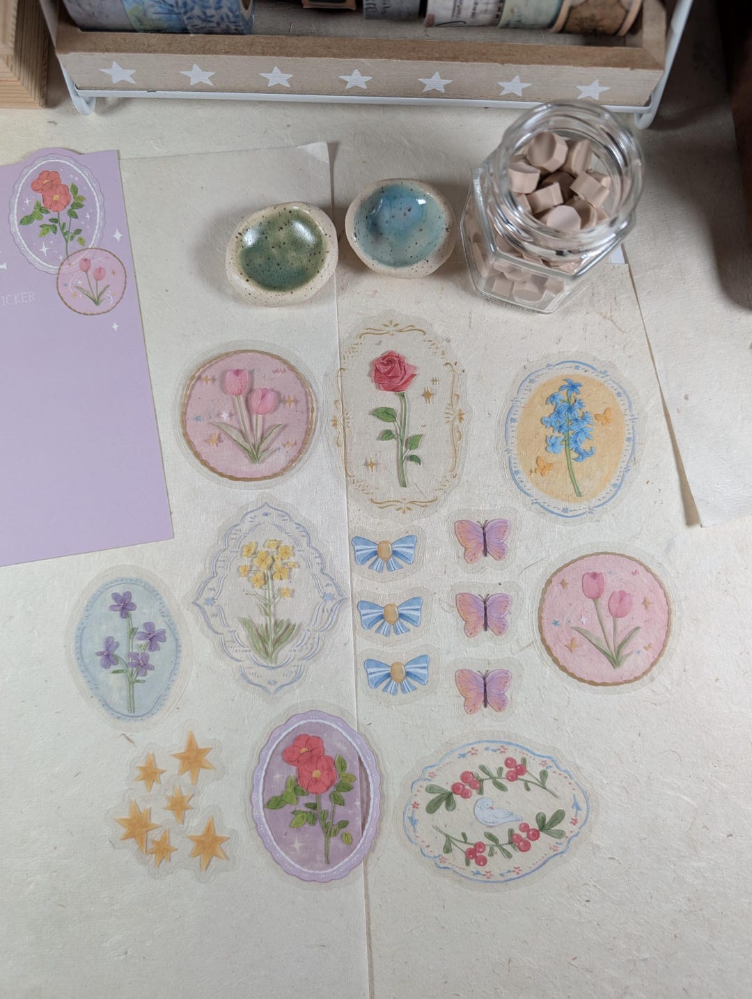 BGM PET Sticker Flakes L Flower Stickers Flakes L Planner Stickers L ...