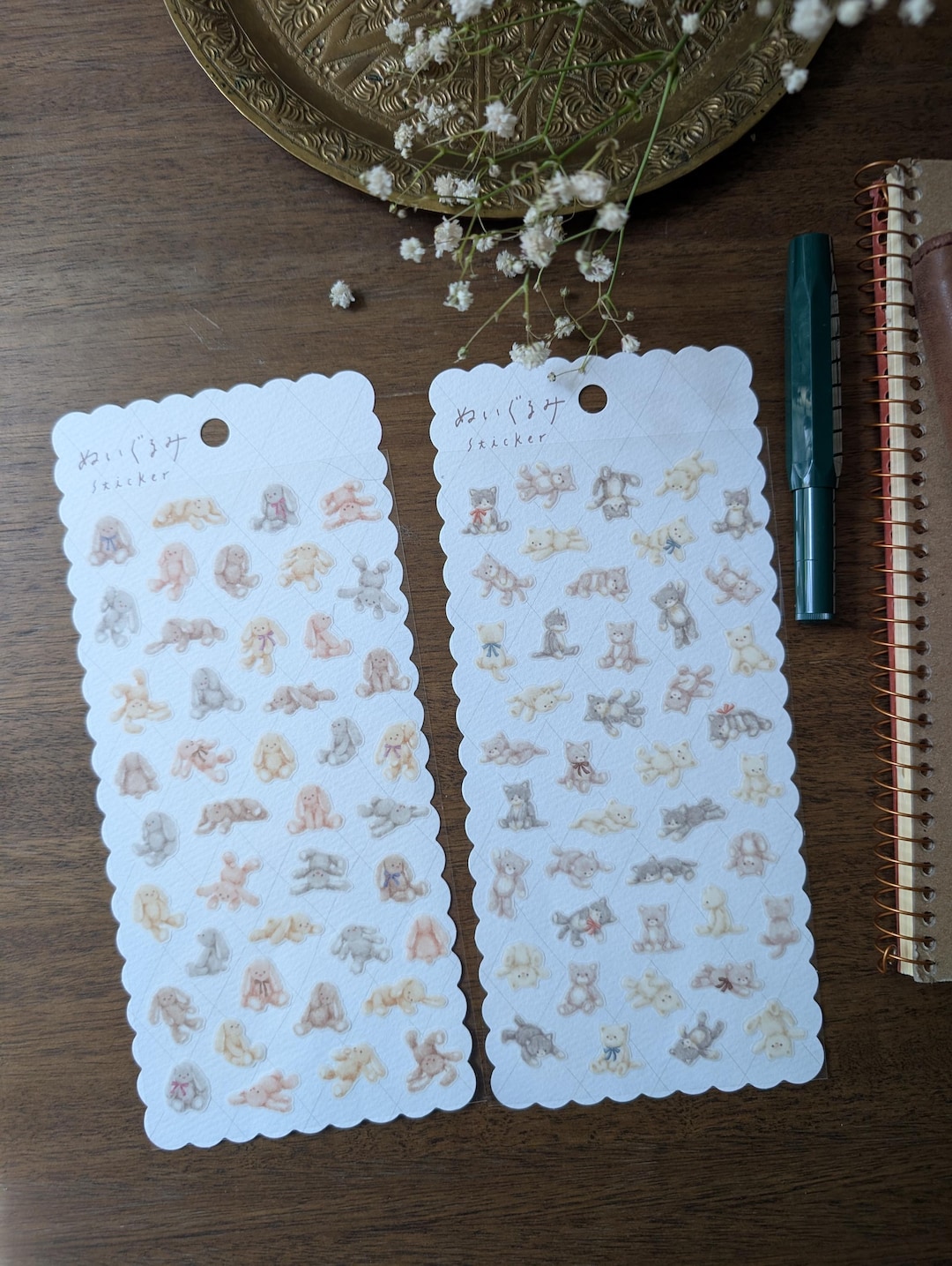Mindwave Plush Sticker Sheet L Usagi L Neko L Cute and Whimsical L Tiny ...