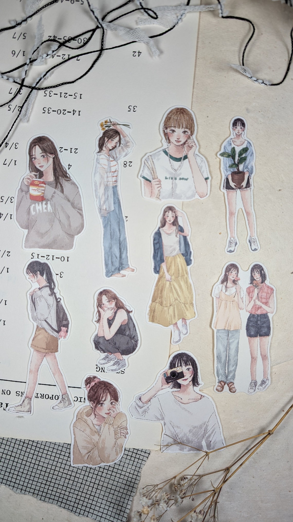 Amie Comic Girl Stickers L Girl Stickers L Cute Stickers L Pack of 40 ...