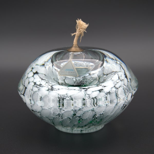 Vintage Poland Art Glass Oil Lamp - Etsy