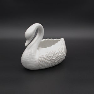 Vintage SUBTIL Ceramic Swan Planter | White Ceramic Planter | Swan ...