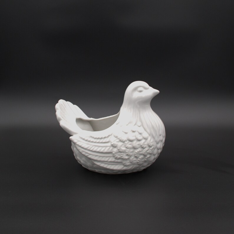 Vintage SUBTIL Ceramic Pigeon Planter | White Ceramic Planter | Dove ...
