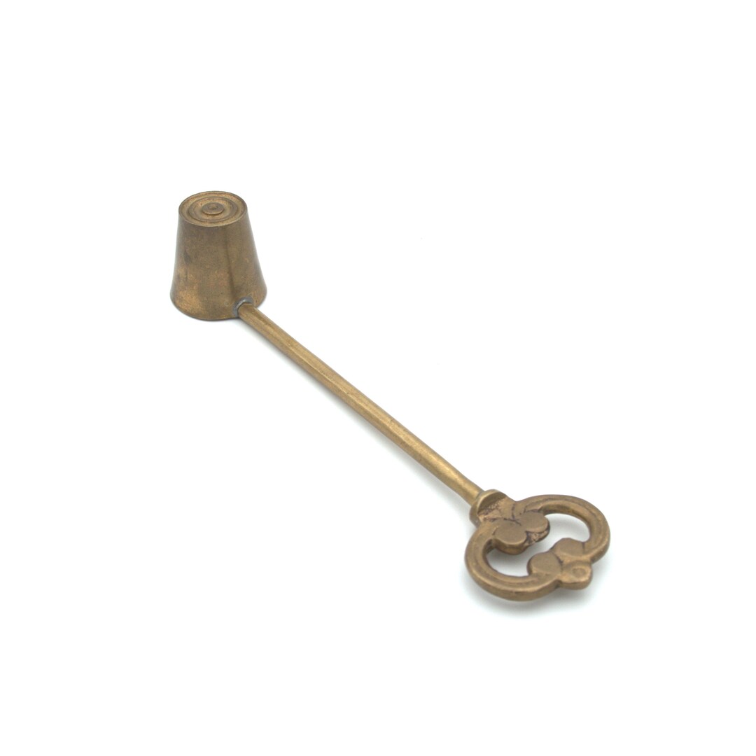 7'' Brass Candle Snuffer Danish Antique Short Candle Snuffer Key Candle ...