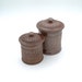 Set of 2 Ceramic Containers With Lid | Carved Ceramic Storage ...