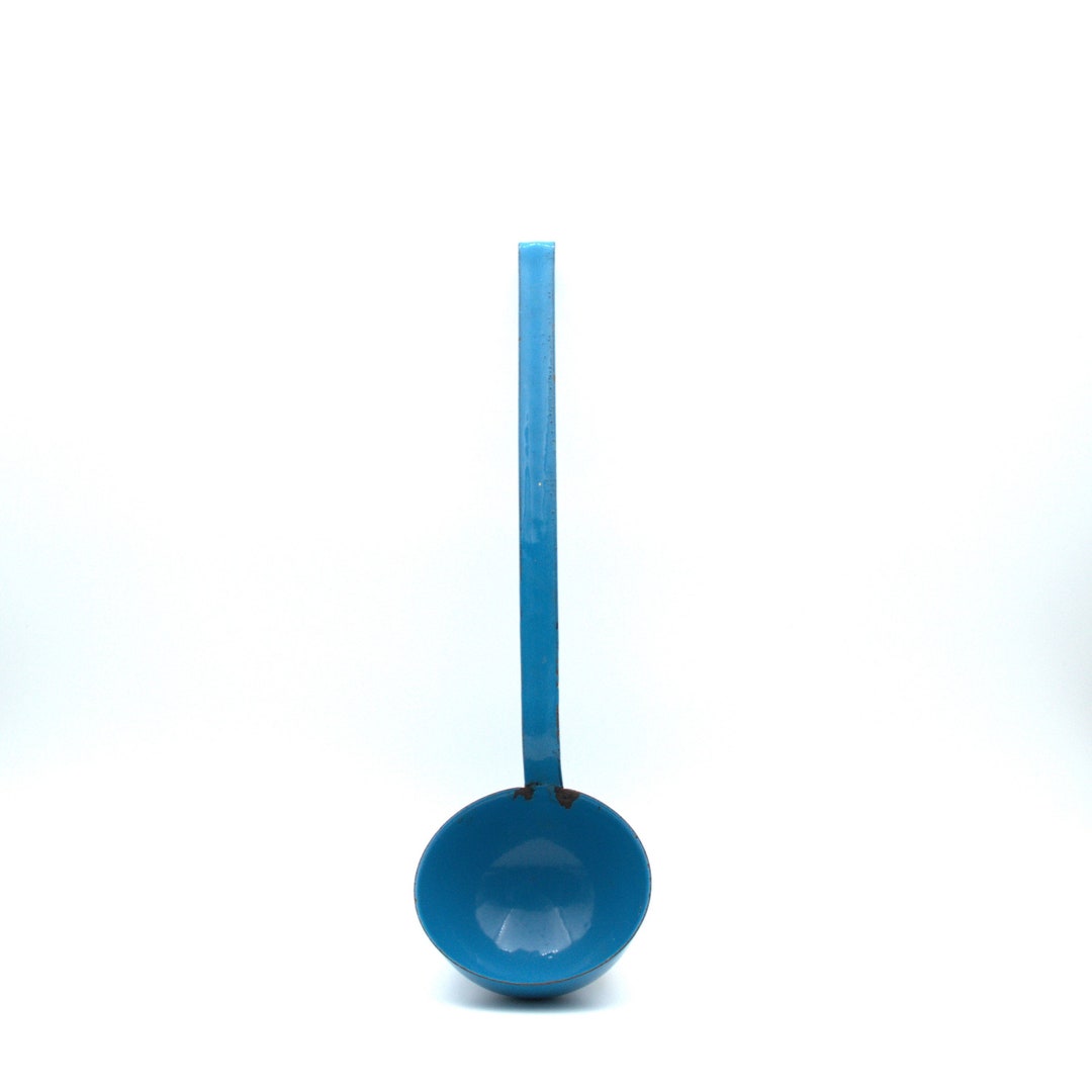 Iconic Danish Madam Blå Ladle With Long Handle | Danish Blue Enamel ...