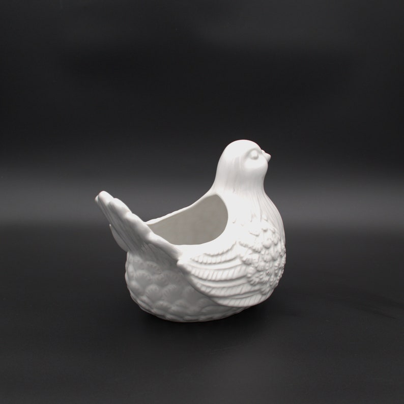 Vintage SUBTIL Ceramic Pigeon Planter | White Ceramic Planter | Dove ...