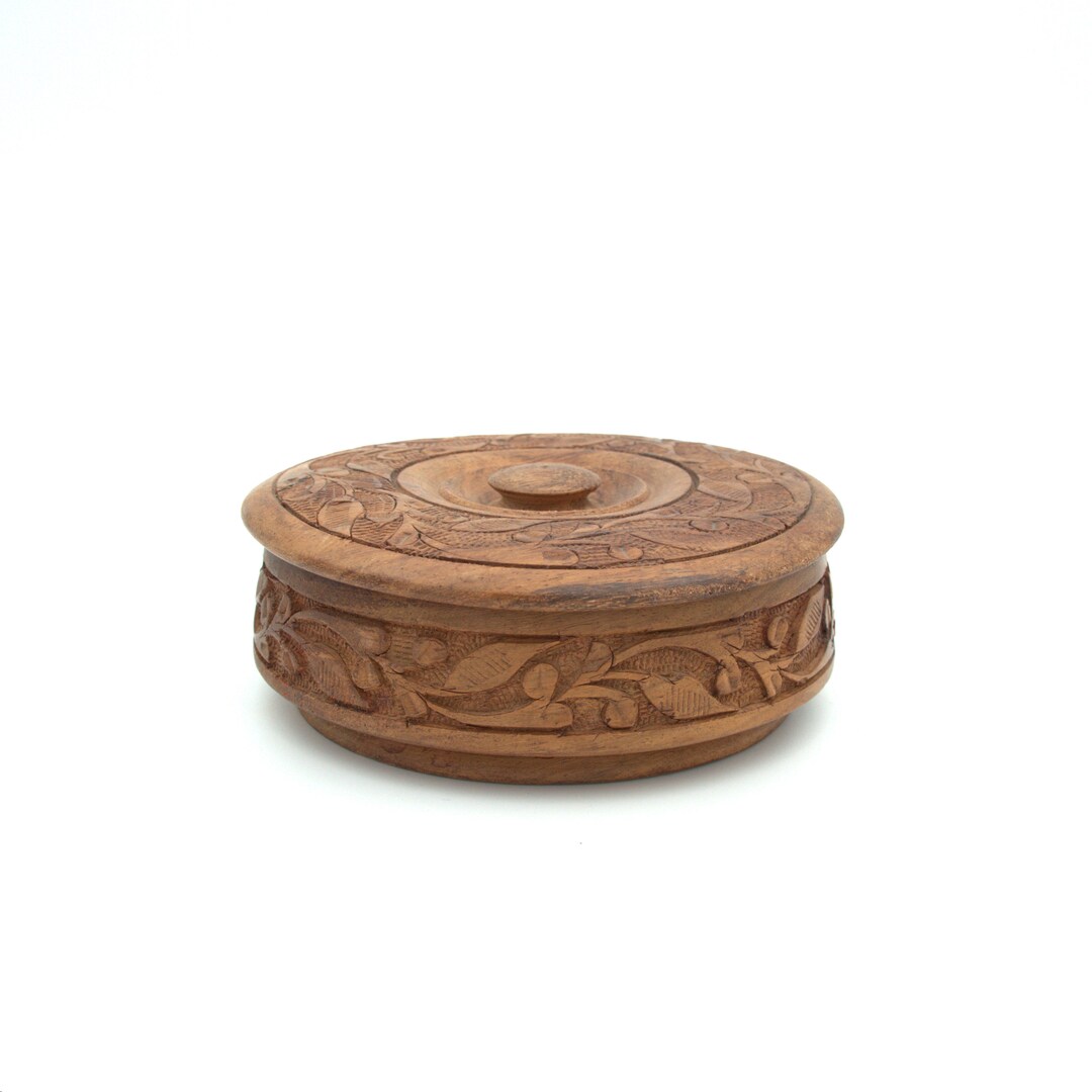 Carved Wood Box | Vintage Hand Carved | Wood Box Made in India | Ornate ...