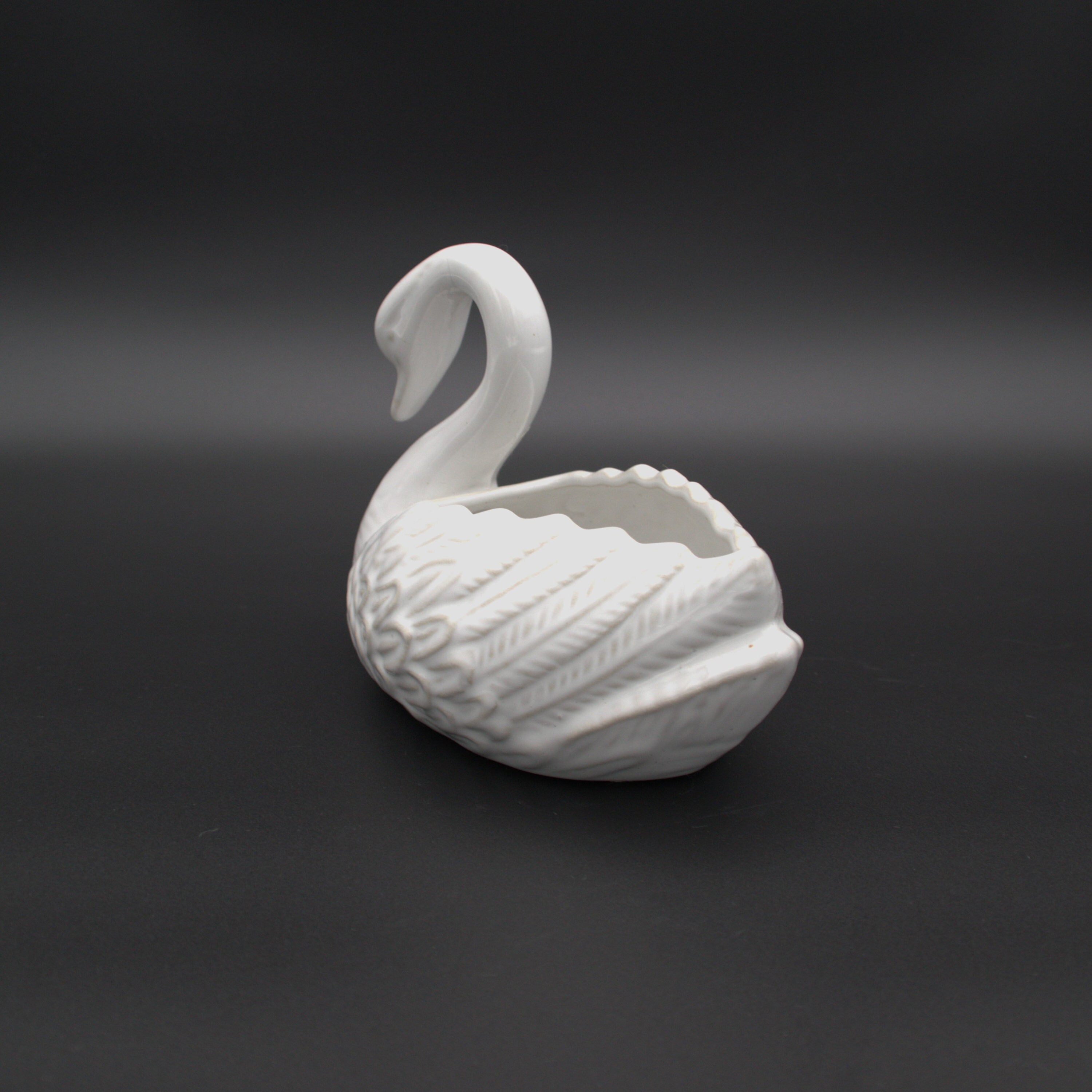 Vintage SUBTIL Ceramic Swan Planter | White Ceramic Planter | Swan ...