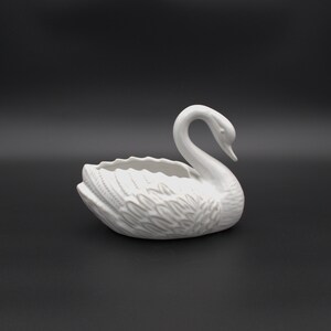 Vintage SUBTIL Ceramic Swan Planter | White Ceramic Planter | Swan ...