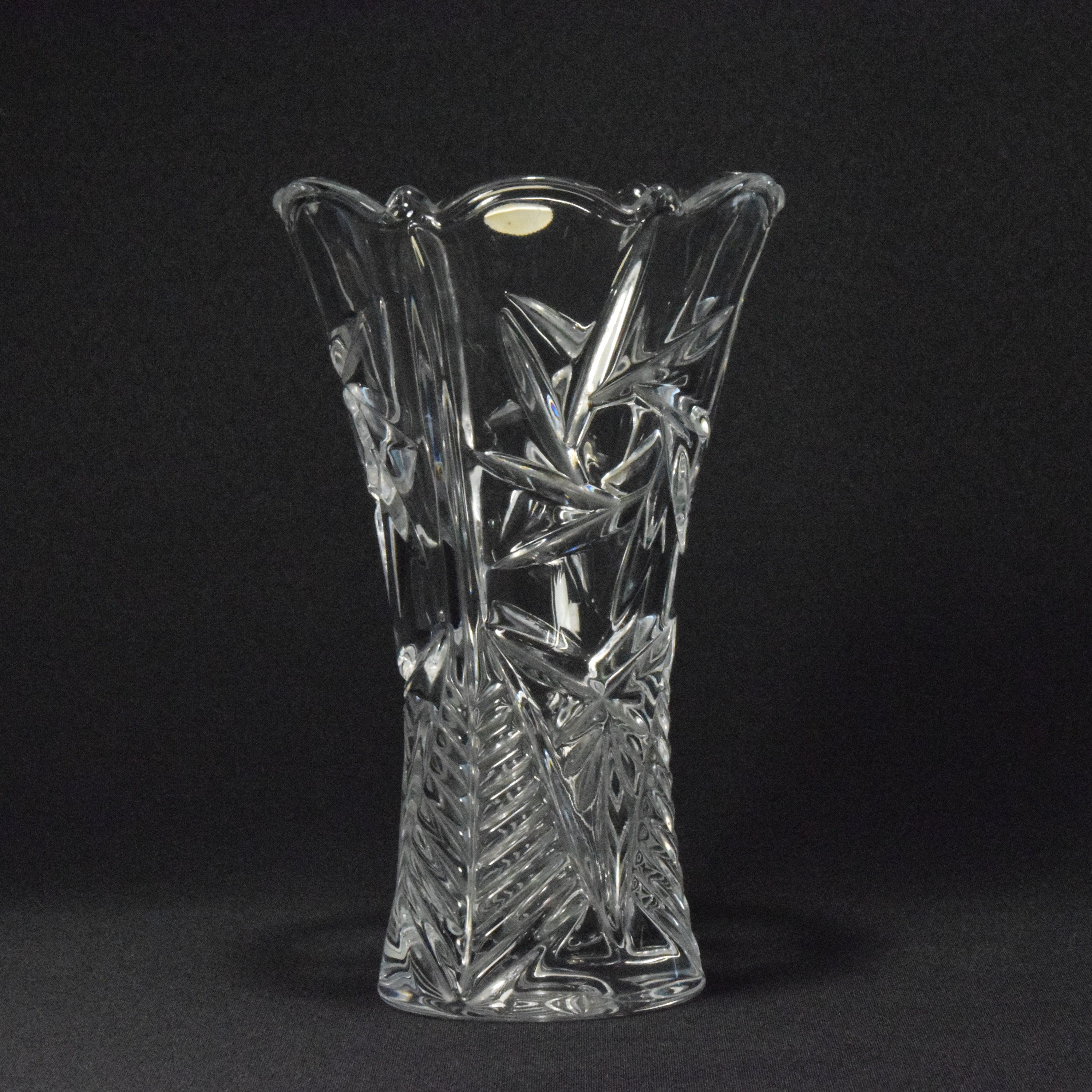 Vintage BOHEMIA CZECH REPUBLIC Crystal Vase Carved Crystal Vase Highest ...