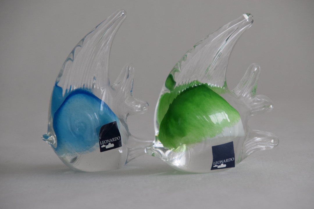 Vintage LEONARDO Art Glass Puffer Fish Art Glass Clear - Etsy