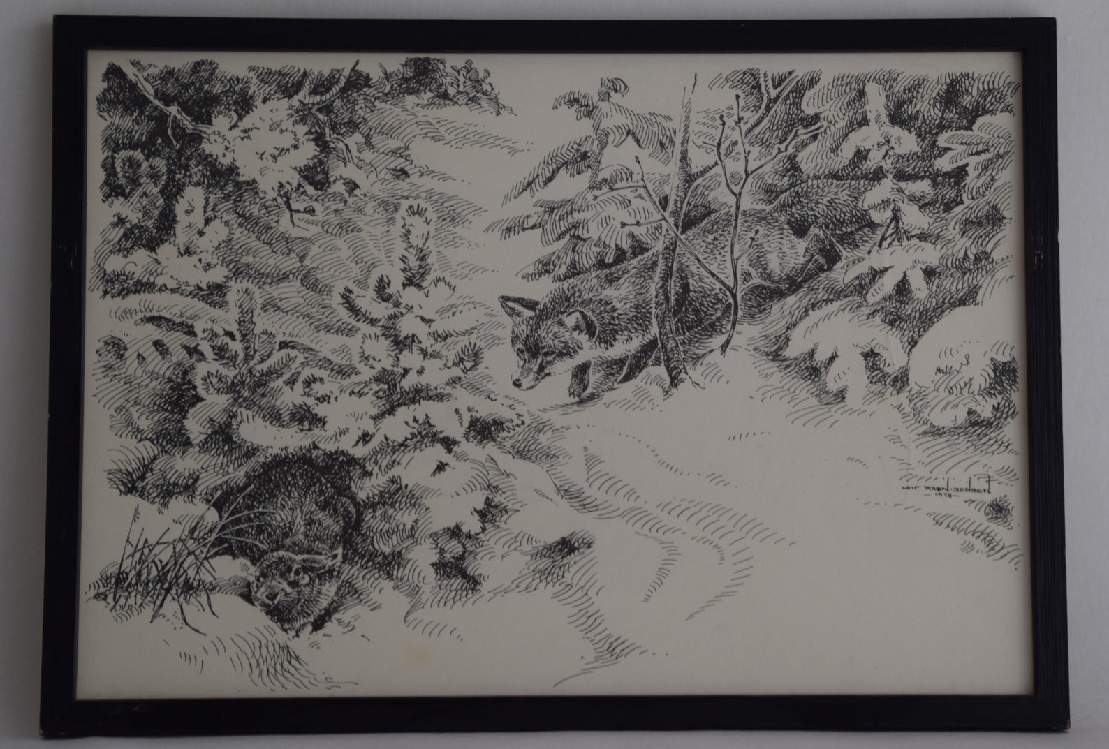 1978 Leif Ragn Jensen Litograph of a Hunting Scene | Danish Illustrator ...
