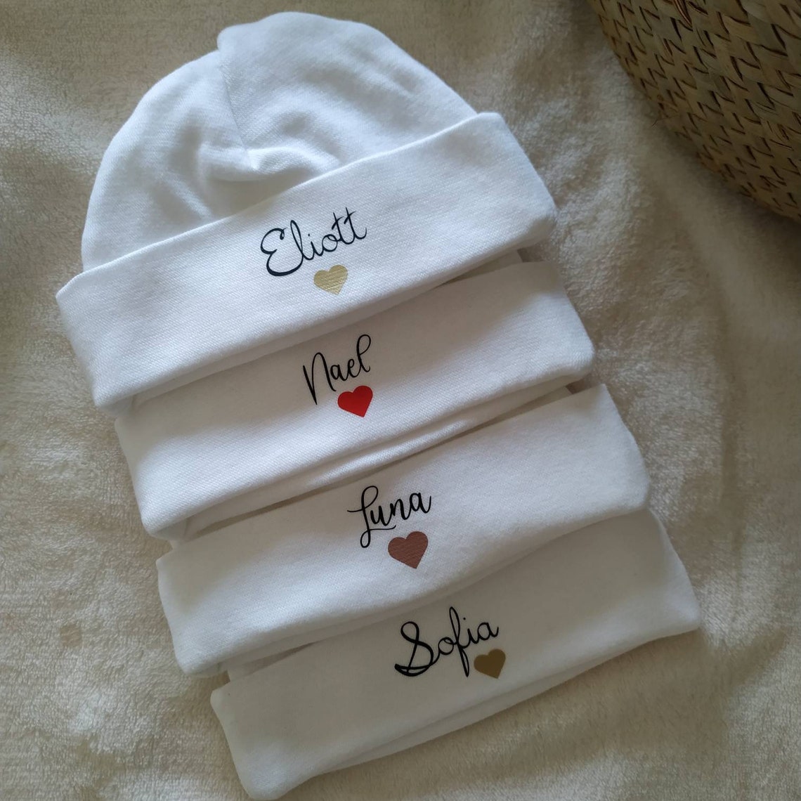 Bonnet de Naissance Personnalisé // Annonce de Prénom // - Etsy France