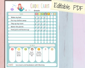 Chore Chart for Kids Fruit, Printable/editable Chore Chart for Kids ...