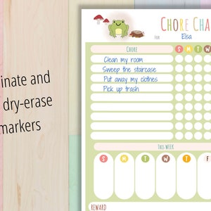 Kids Chore Chart, Responsibility Chart, Printable Routine Checklist ...