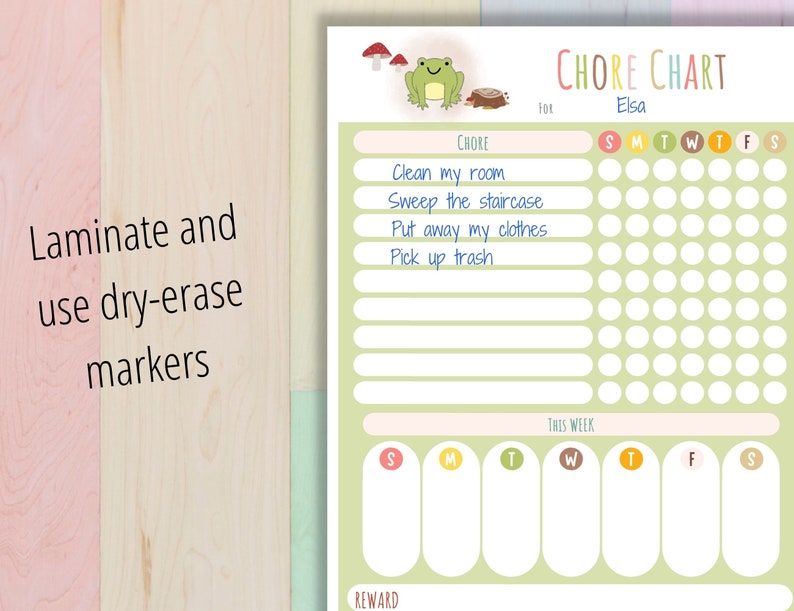 Kids Chore Chart, Responsibility Chart, Printable Routine Checklist ...