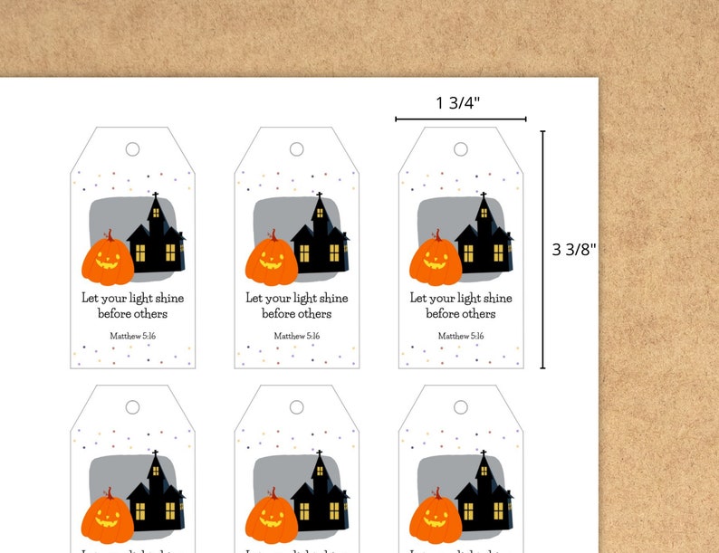 Halloween Gift Tags With Bible Verse, Trick or Treat Tags, Let Your ...