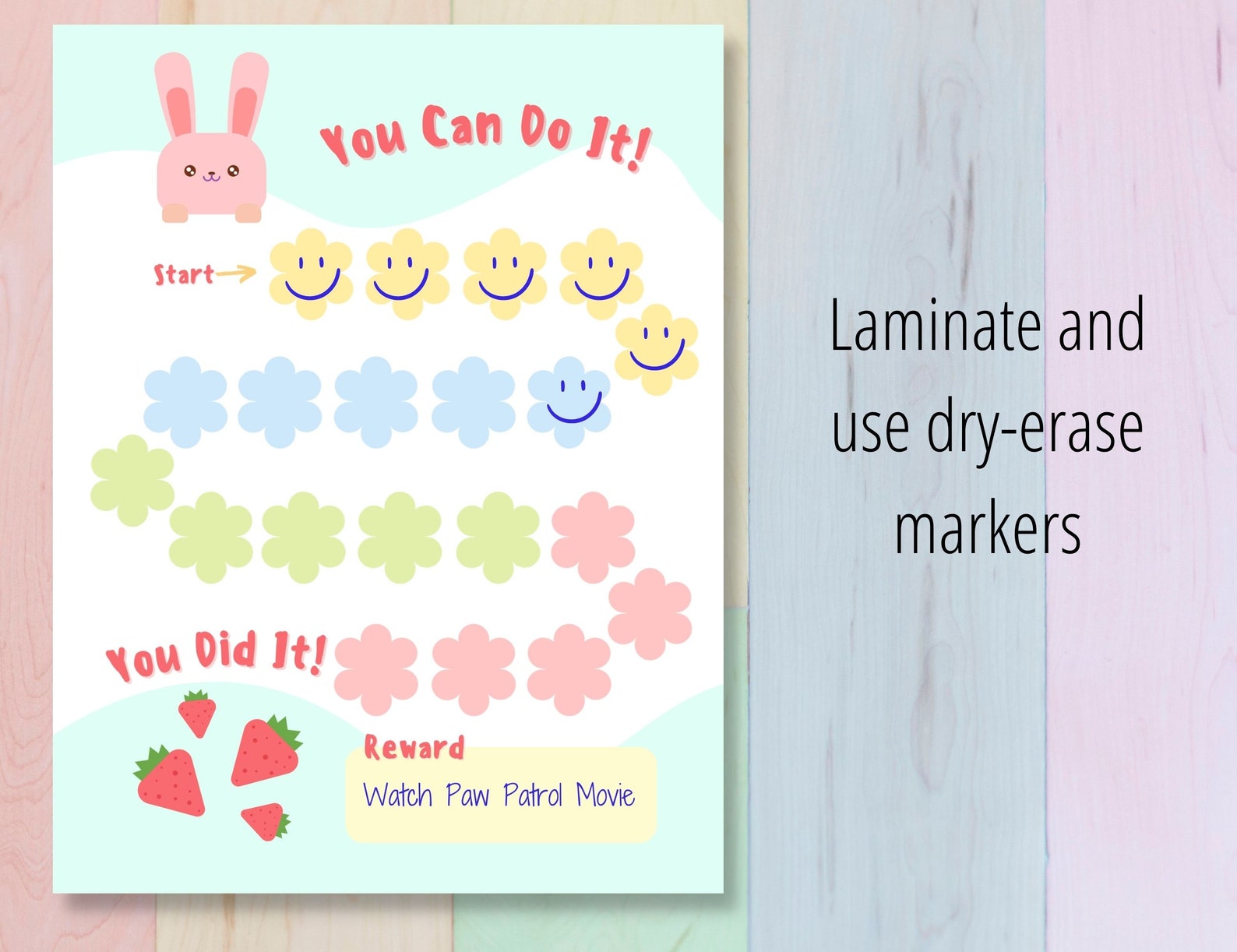 Printable Reward Chart for Kids, Bunny Reward Tracker for Toddlers ...