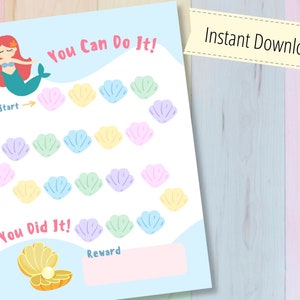 Printable Reward Chart for Kids, Mermaid Sticker Chart for Girls ...