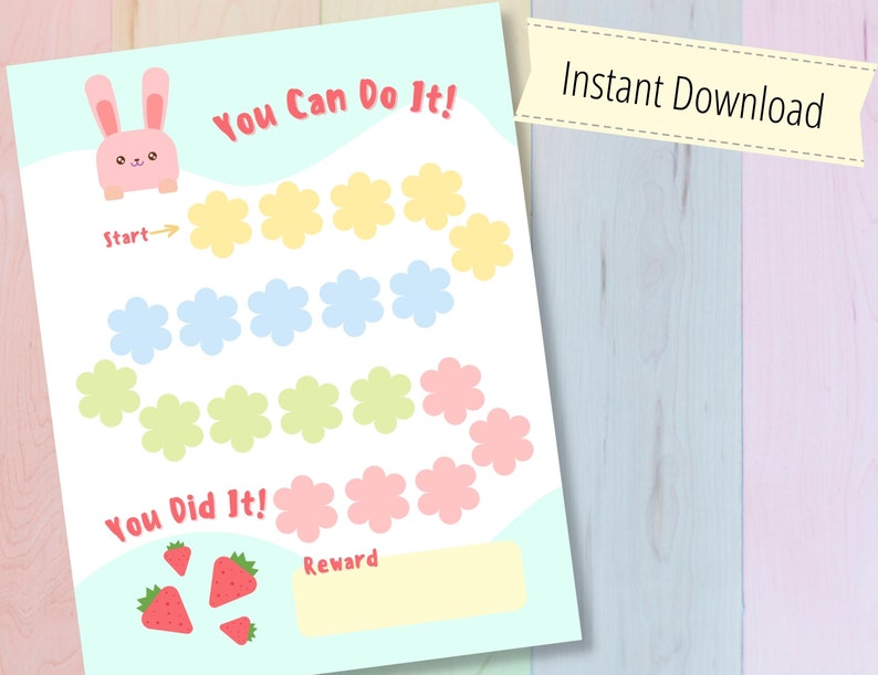 Printable Reward Chart for Kids, Bunny Reward Tracker for Toddlers ...