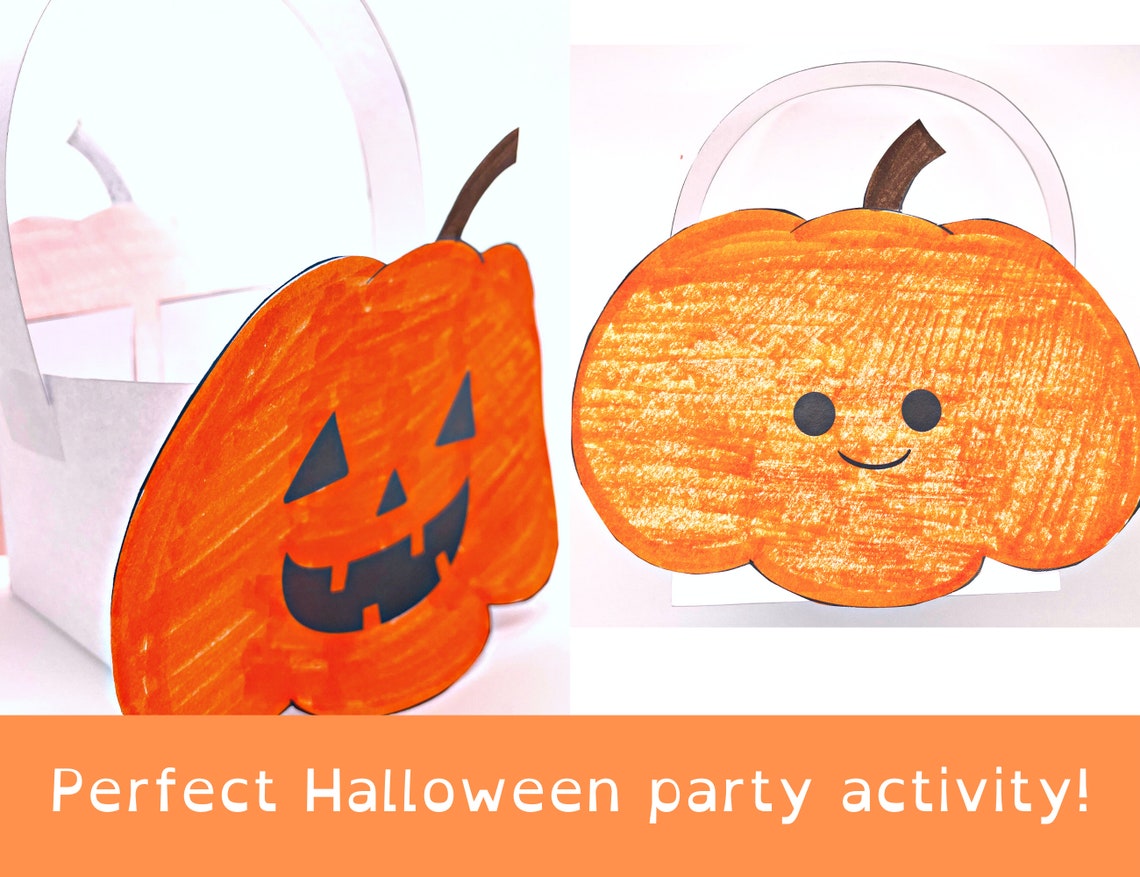 Halloween Bucket Craft for Kids, Printable Halloween Activity, DIY ...