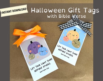 Halloween Gift Tags With Bible Verse, Trick or Treat Tags, Let Your ...
