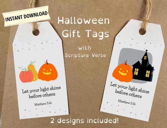 Halloween Gift Tags With Bible Verse Trick or Treat Tags Let - Etsy