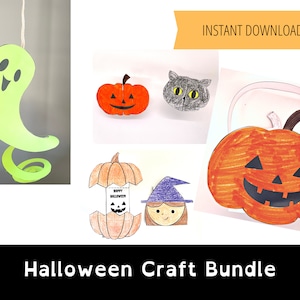 Halloween Kids Activity Bundle, Printable Craft Template - Etsy