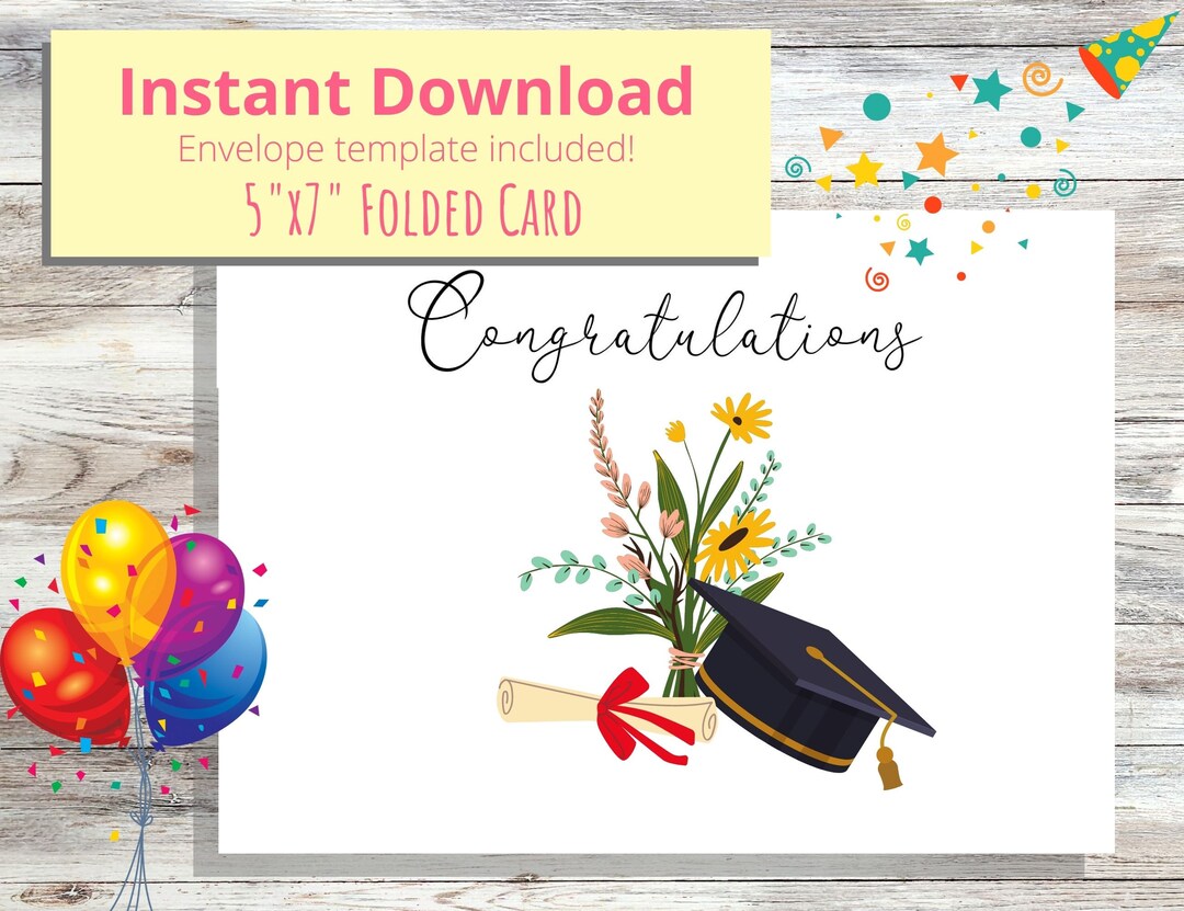 Printable Graduation Card, Congratulations for Grads, INSTANT DOWNLOAD ...