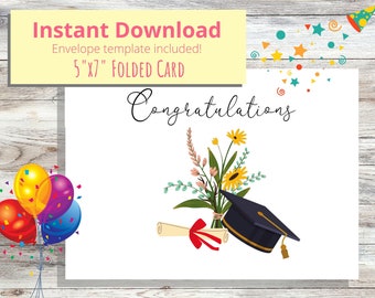 Printable Graduation Card Congratulations for Grads INSTANT - Etsy