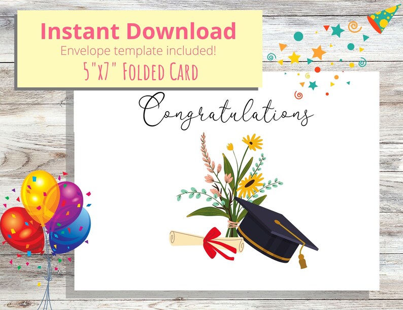 Printable Graduation Card, Congratulations for Grads, INSTANT DOWNLOAD ...