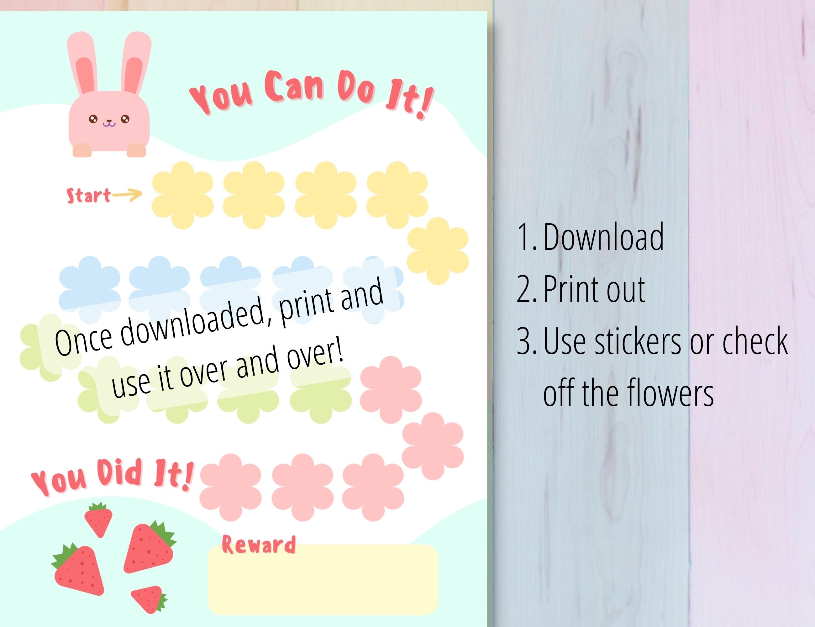 Printable Reward Chart for Kids, Bunny Reward Tracker for Toddlers ...