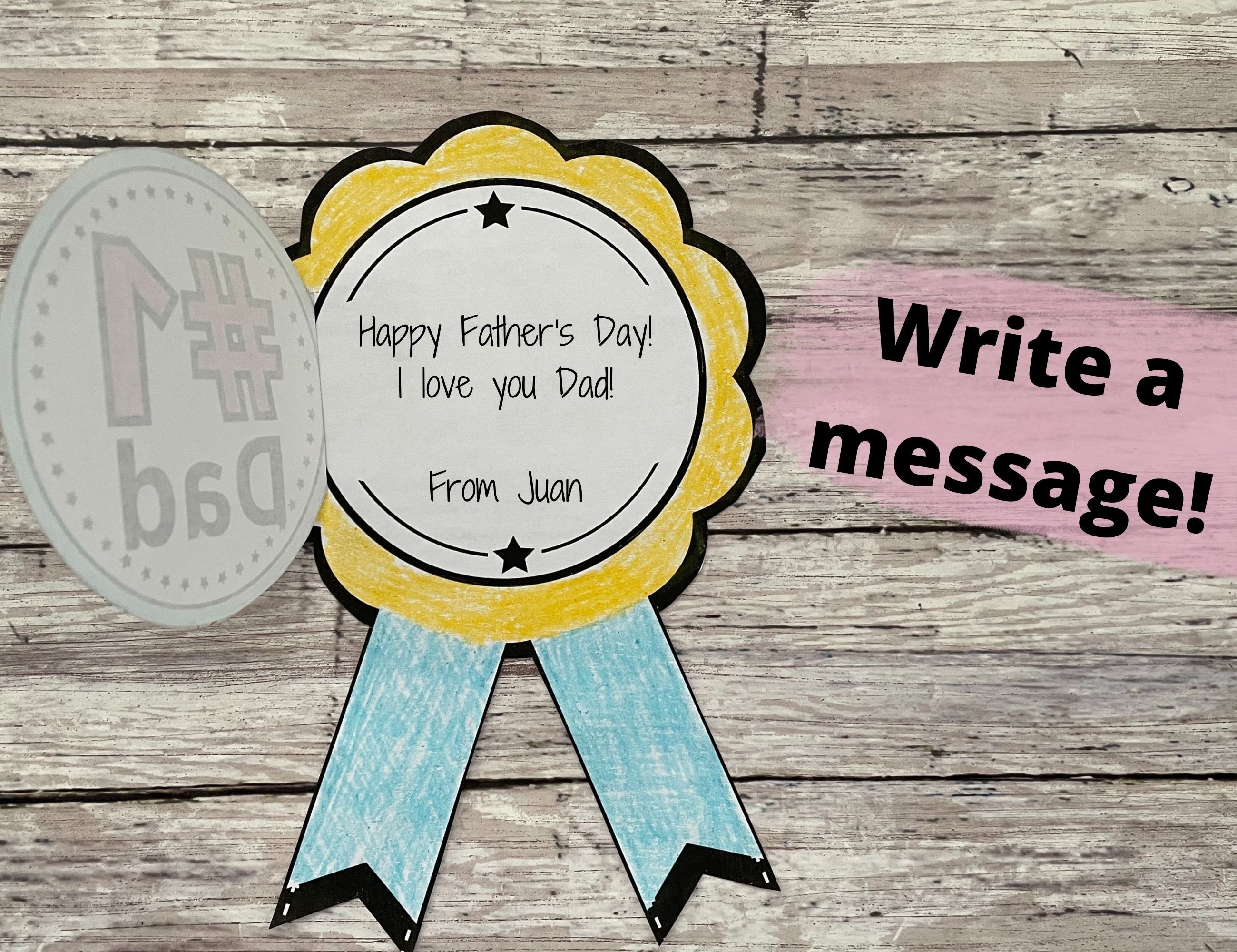 Father's Day Craft From Son Daughter Grandkids, Printable Card for Dad ...