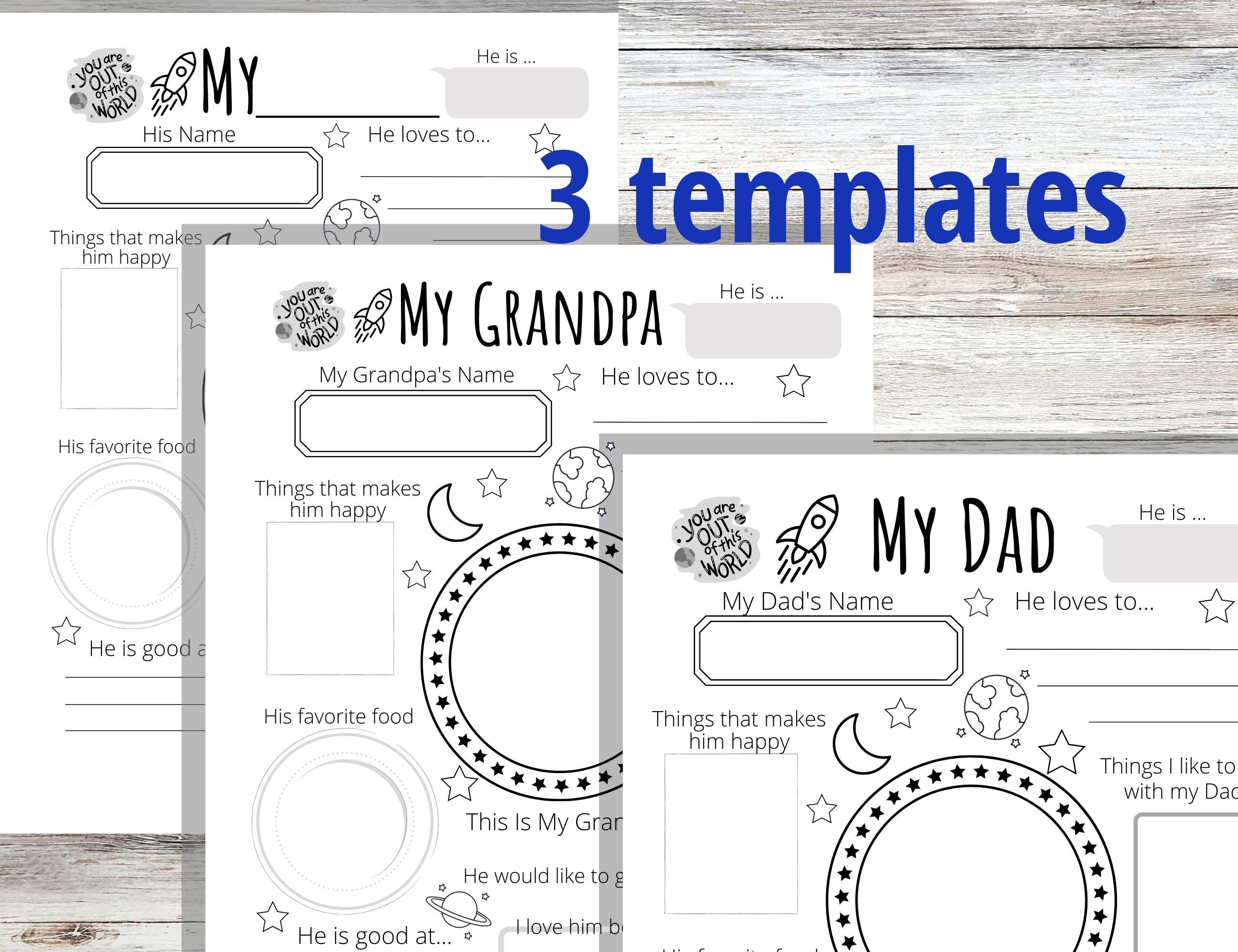 All About Dad Printable, Fathers Day Kids Craft, Gift for Dads From ...