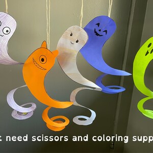 Halloween Kids Craft, Printable Hanging Monster Craft - Etsy