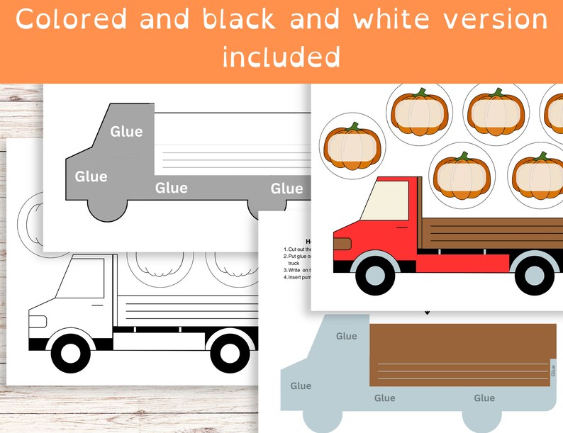 Harvest Truck Craft, Printable - Etsy