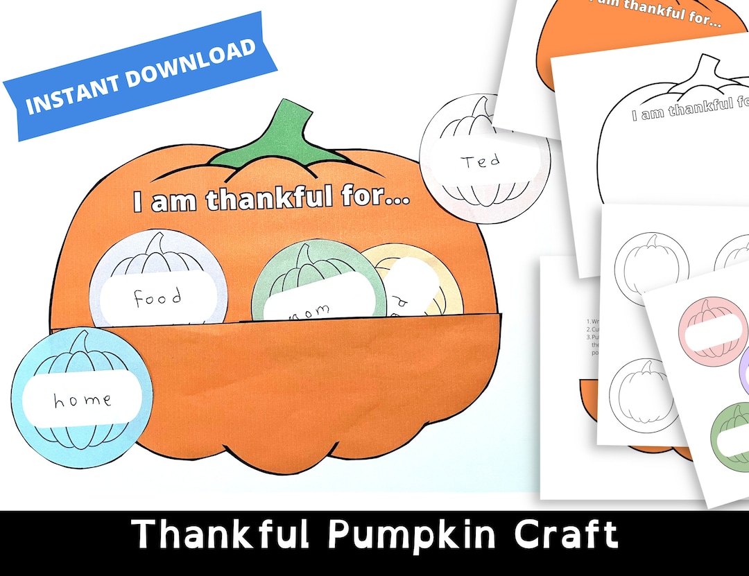 Fall Pumpkin Craft for Kids, Thankfulness Activity, Thanksgiving Craft ...