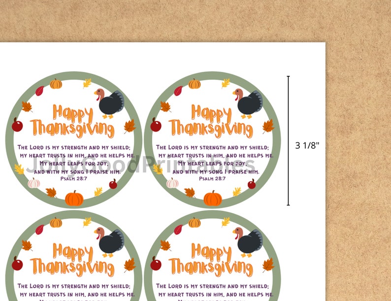 Thanksgiving Gift Tags With Bible Verse - Etsy