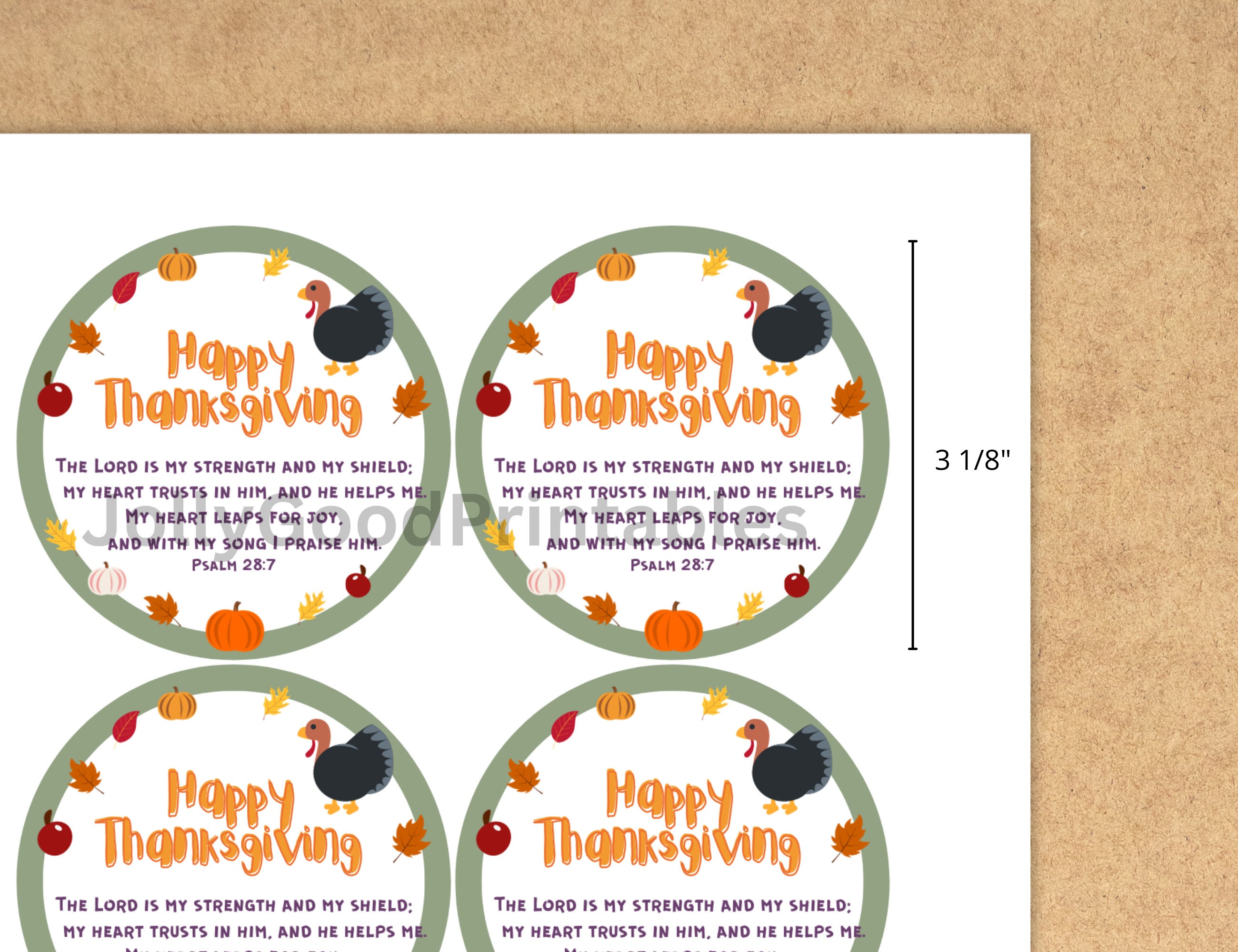 Thanksgiving Gift Tags With Bible Verse - Etsy