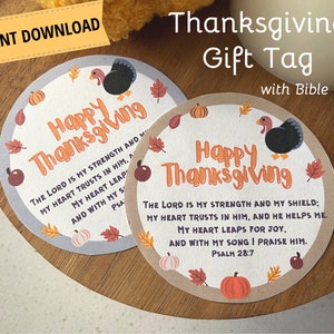 Thanksgiving Gift Tags With Bible Verse - Etsy