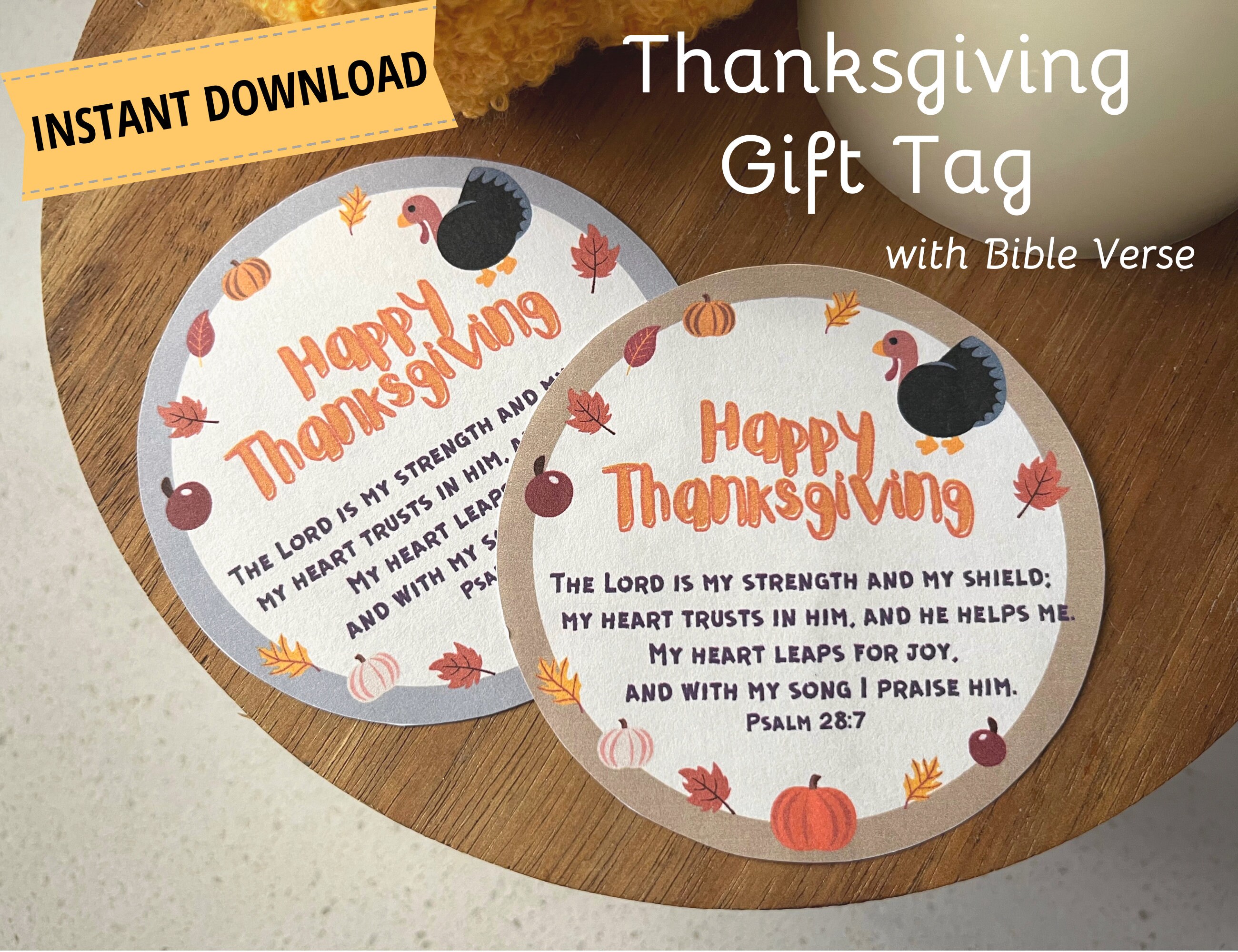 Thanksgiving Gift Tags With Bible Verse - Etsy