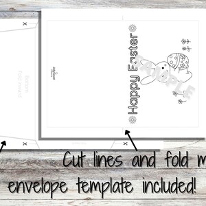 Printable Easter Coloring Page Card, Easter Bunny Coloring, Kids Easter ...