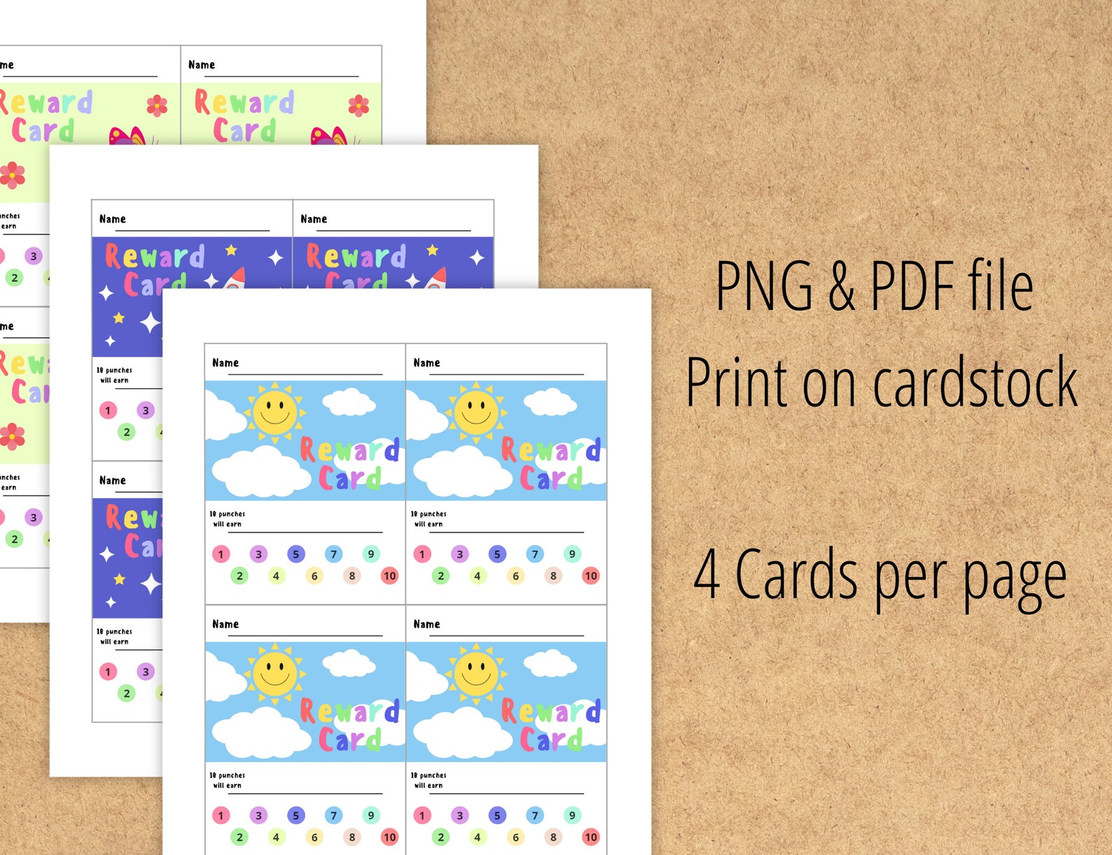 Reward Punch Card for Kids, Behavior Chart, Kids Reward Chart, INSTANT ...